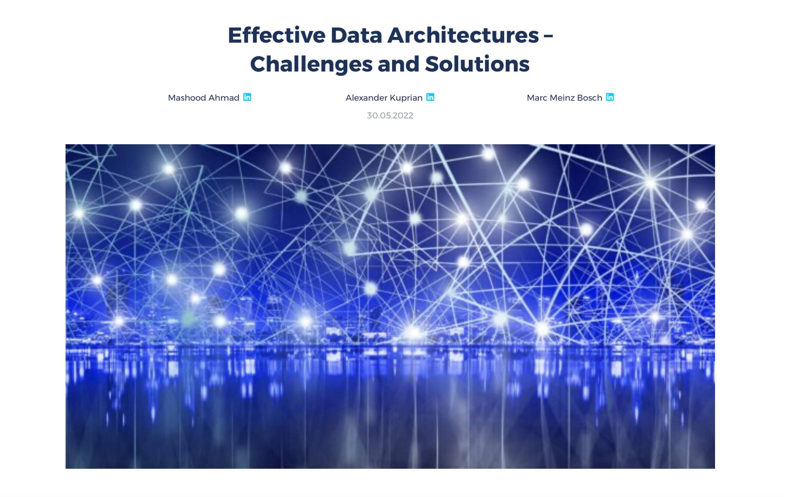 Effective Data Architectures – Challenges and Solutions - Dr. Mashood Ahmad